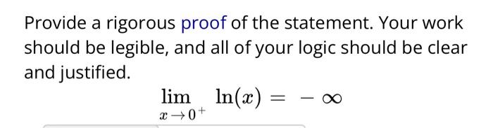 Solved Provide a rigorous proof of the statement. Your work | Chegg.com