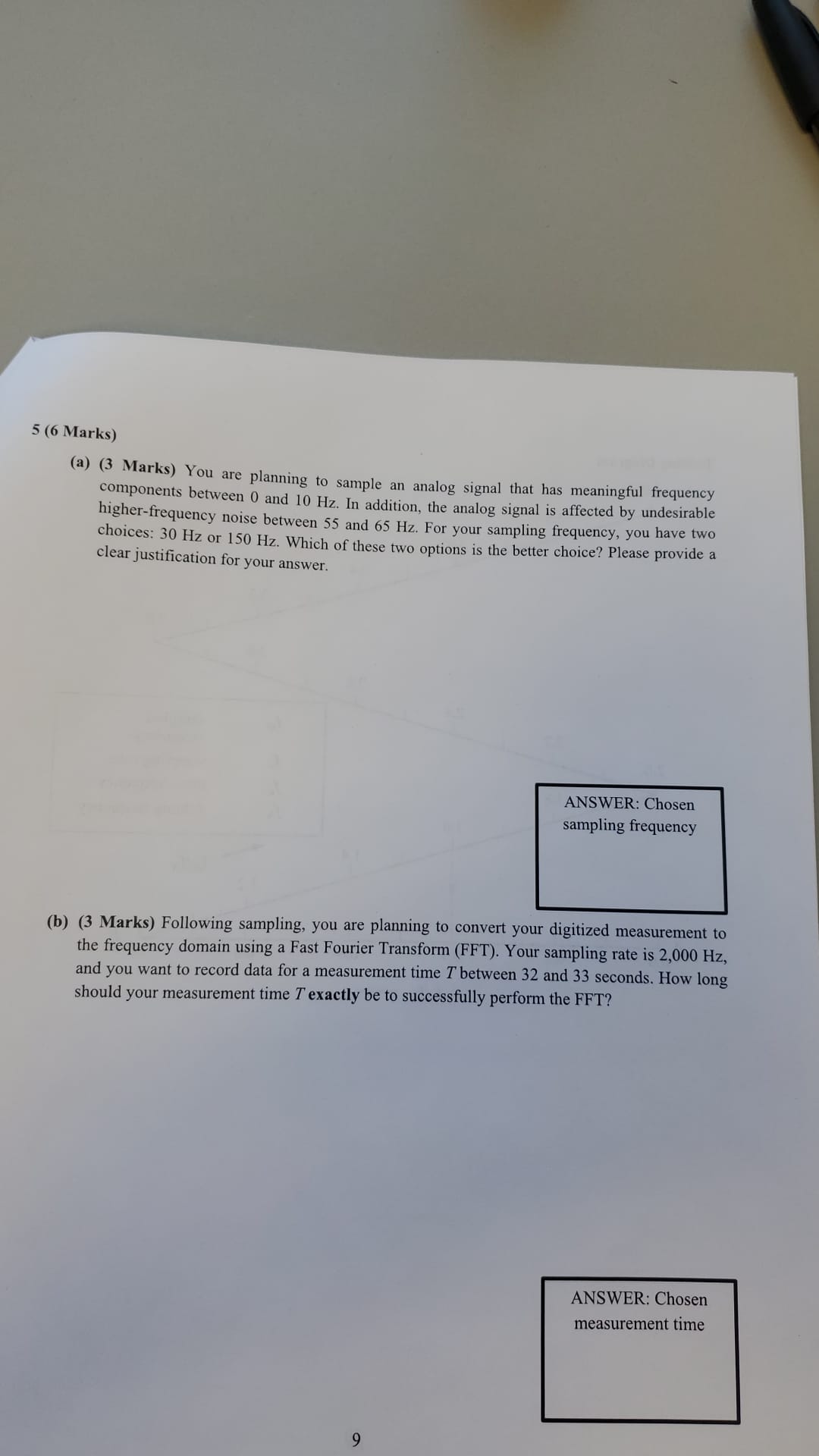 Solved 5 (6 ﻿Marks)(a) (3 ﻿Marks) ﻿You are planning to | Chegg.com