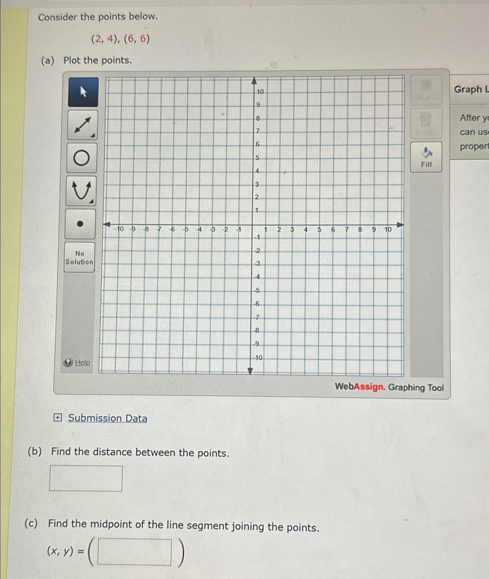 Solved Consider the points below.(2,4),(6,6)(a) ﻿Plot the | Chegg.com