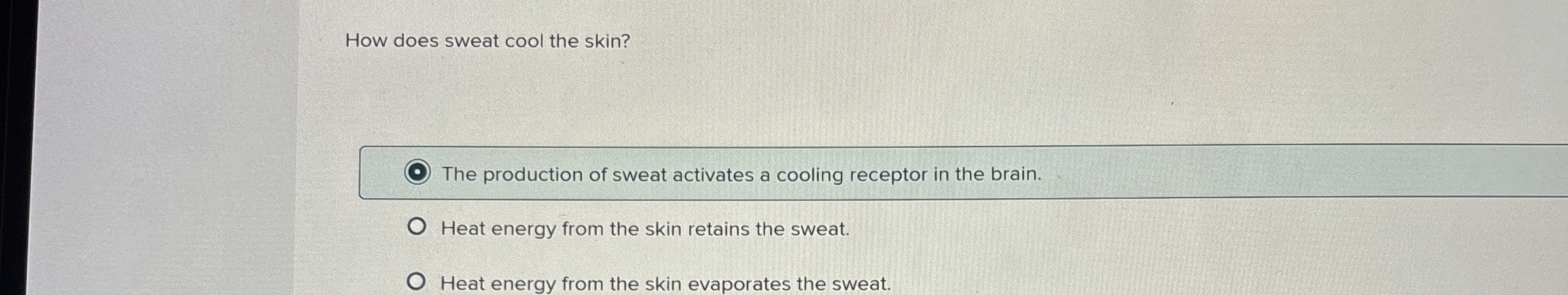 Solved How does sweat cool the skin?The production of sweat | Chegg.com