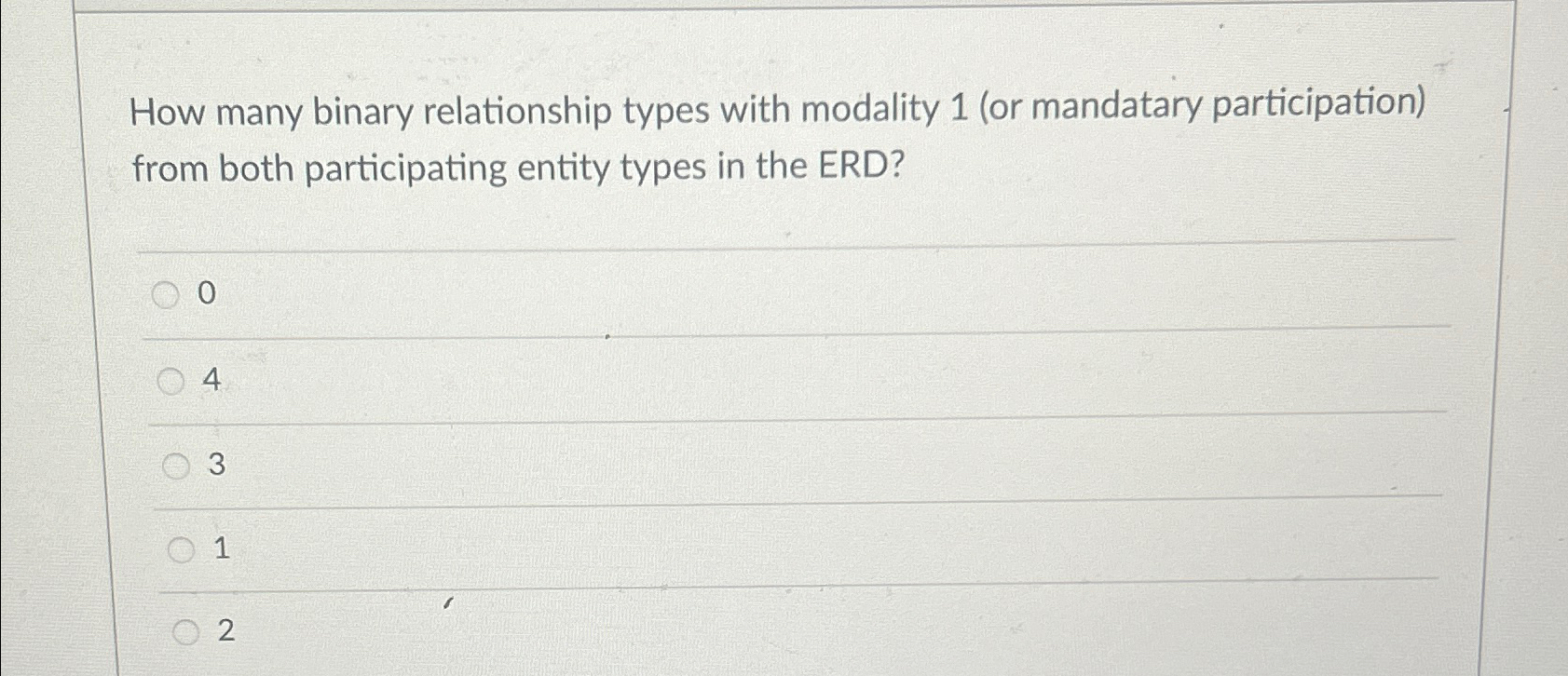 Solved How many binary relationship types with modality | Chegg.com
