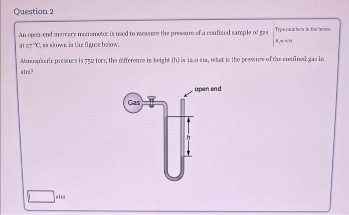 Solved An open-end mercury manometer is used to measure the | Chegg.com