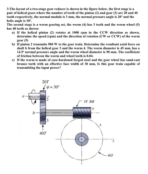 Solved 3-The layout of a two-stage gear reducer is shown in | Chegg.com