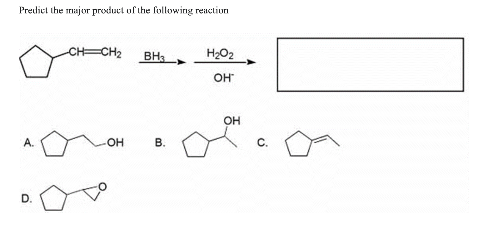 Solved Predict the major product of the following reaction | Chegg.com