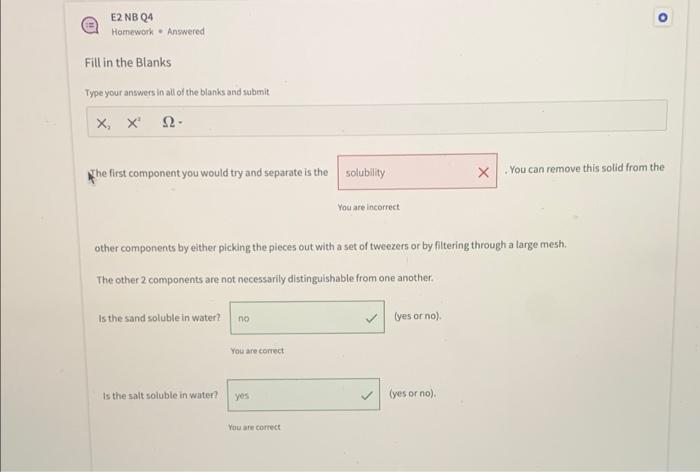 Solved o E2 NB Q4 Homework Answered Fill in the Blanks Type | Chegg.com