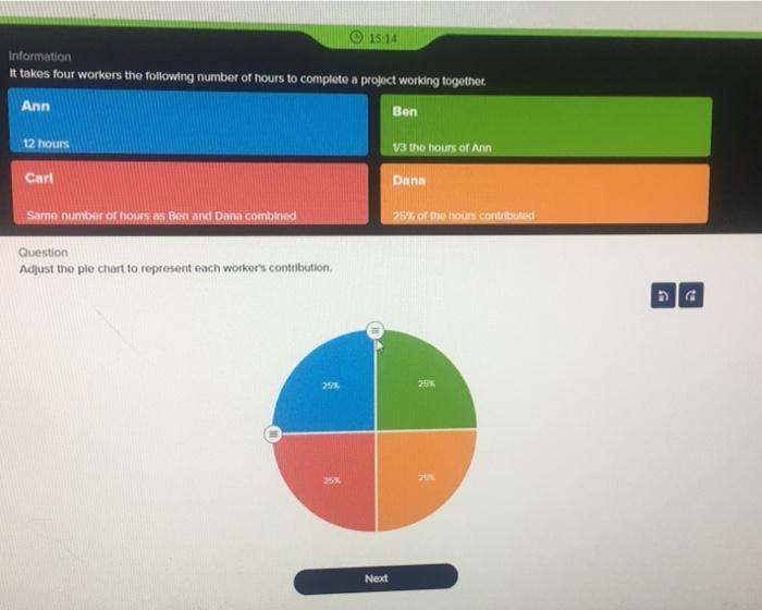 Solved Question Adjust the pie chart to represent each | Chegg.com