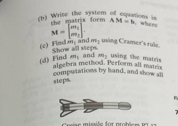 Solved 7-17. A missile guidance system tracks two types of | Chegg.com