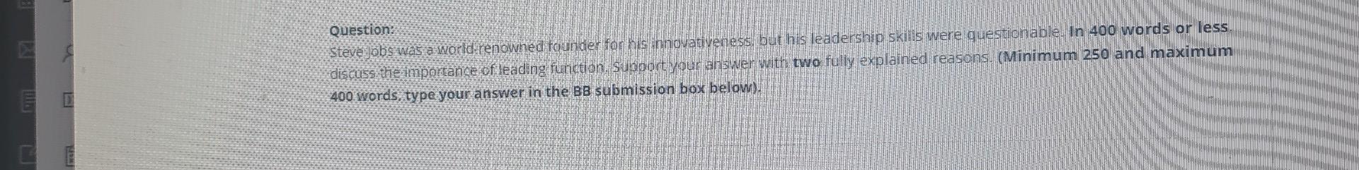 Solved Question: Steve Jobs was a world-renowned founder for | Chegg.com