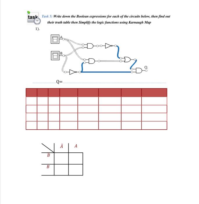Solved Task 5: Write down the Boolean expressions for each | Chegg.com