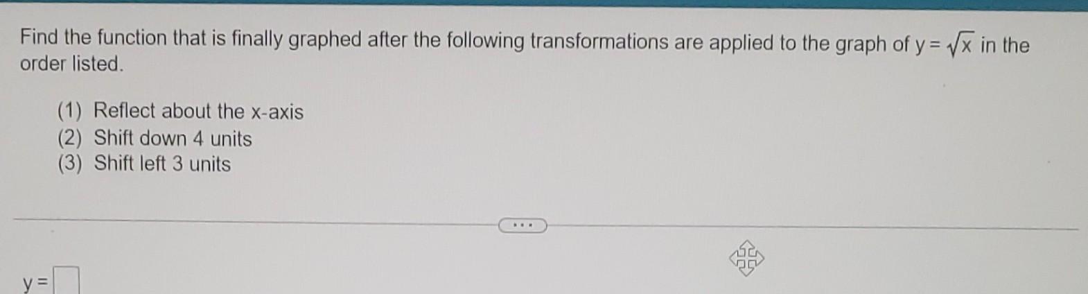 Solved Find the function that is finally graphed after the | Chegg.com