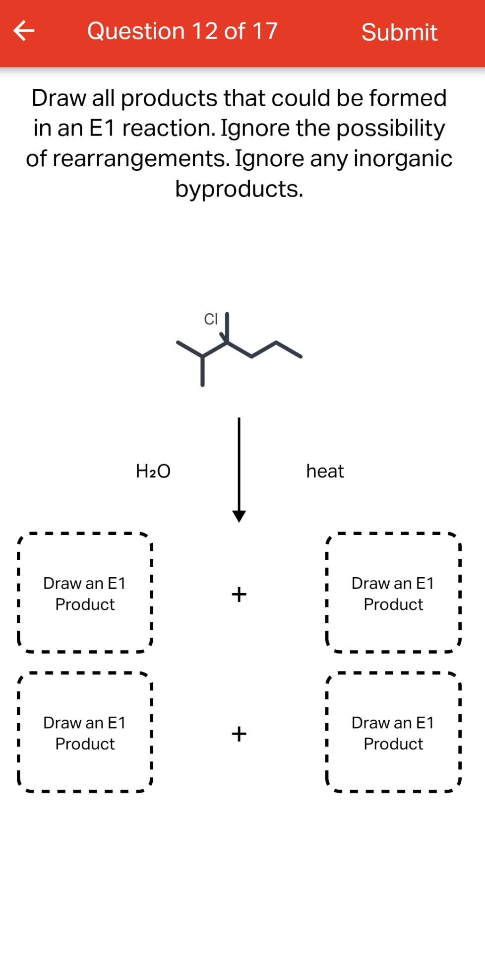 Solved Draw all products that could be formed in an E1 | Chegg.com