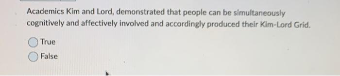 Solved Academics Kim and Lord, demonstrated that people can | Chegg.com