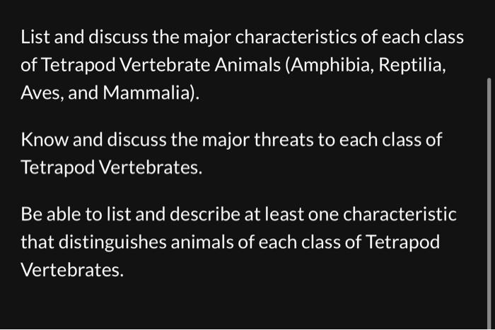 Solved List and discuss the major characteristics of each | Chegg.com