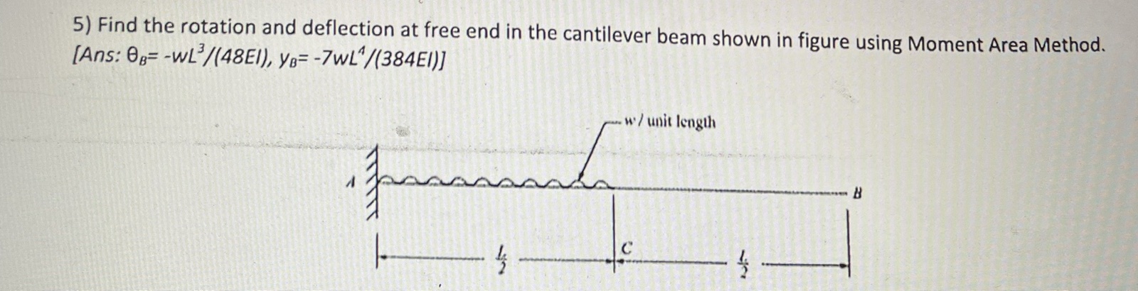 Solved Find the rotation and deflection at free end in the | Chegg.com