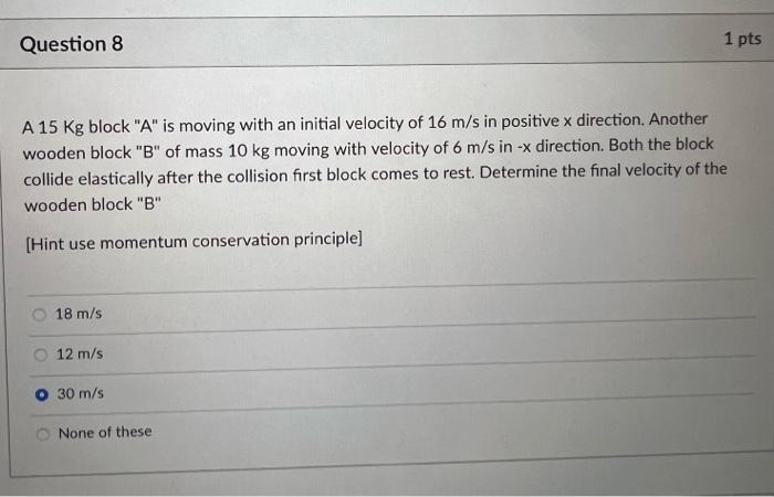 Solved A 15Kg block " A " is moving with an initial velocity | Chegg.com