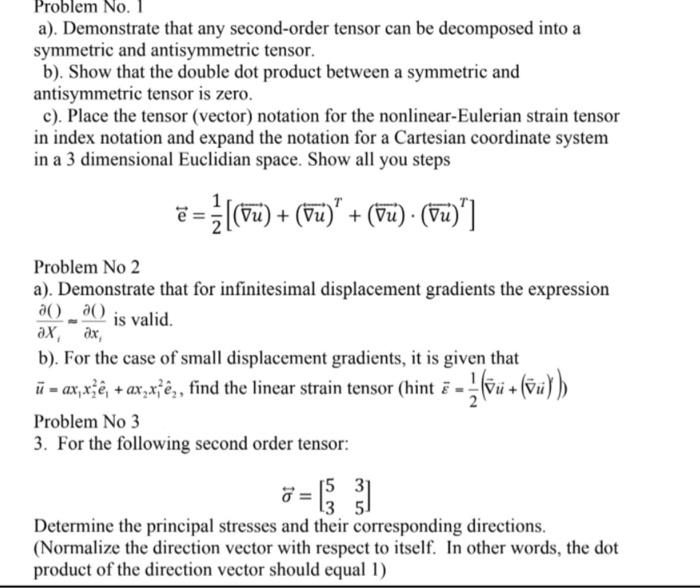 Solved Problem No.1 a). Demonstrate that any second-order | Chegg.com