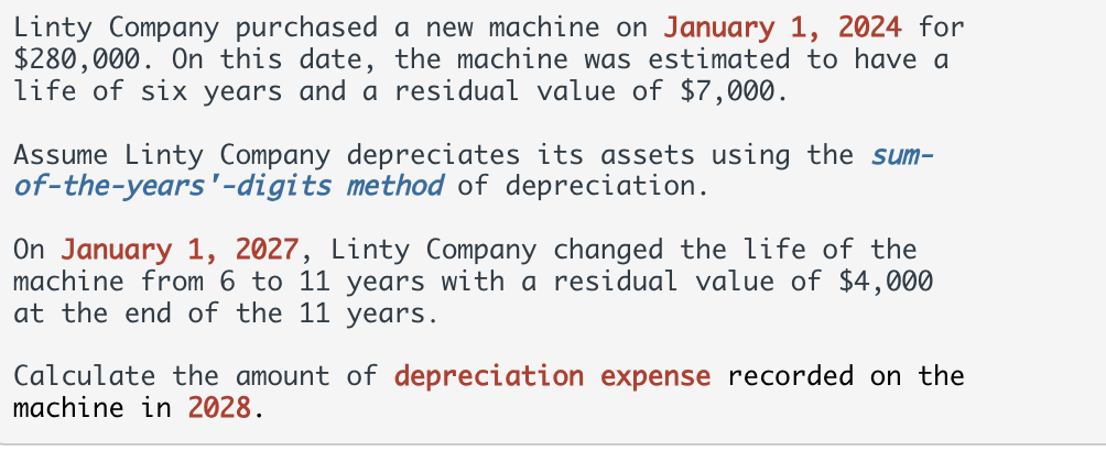 Solved Linty Company purchased a new machine on January | Chegg.com