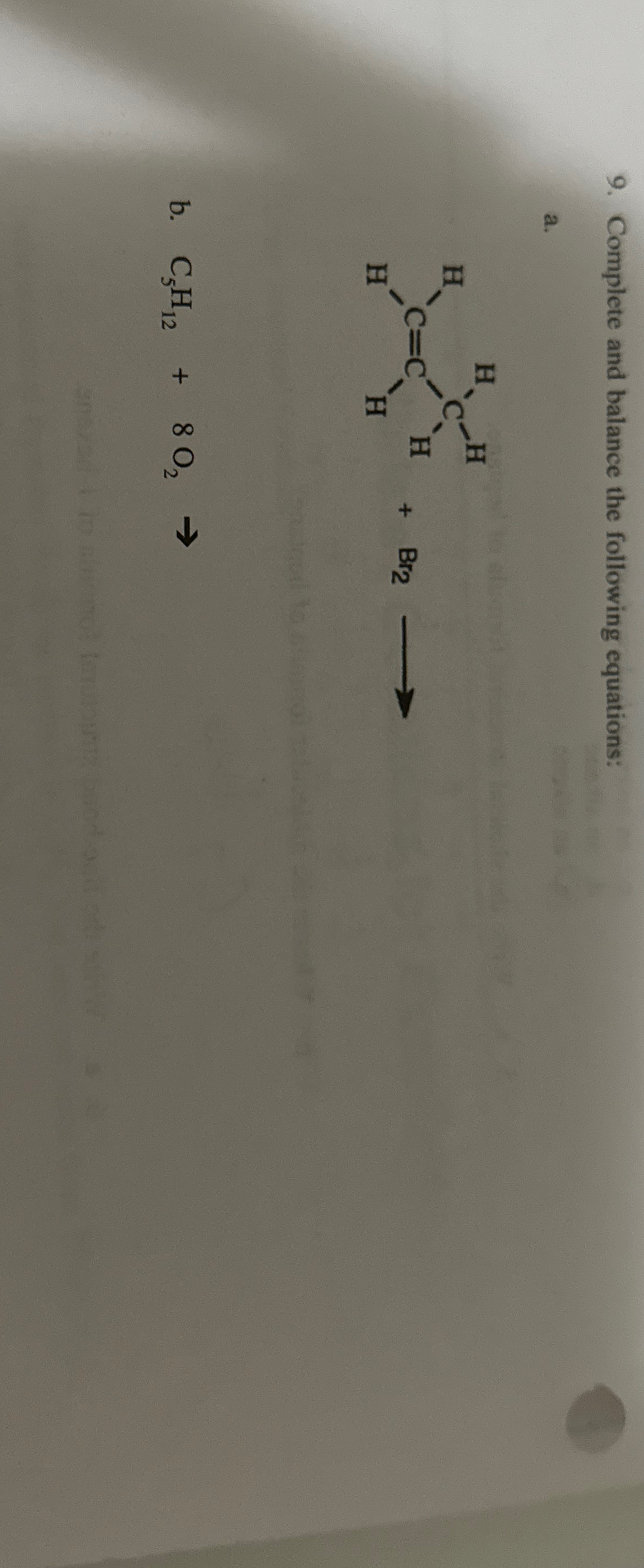Solved Complete and balance the following equations: | Chegg.com