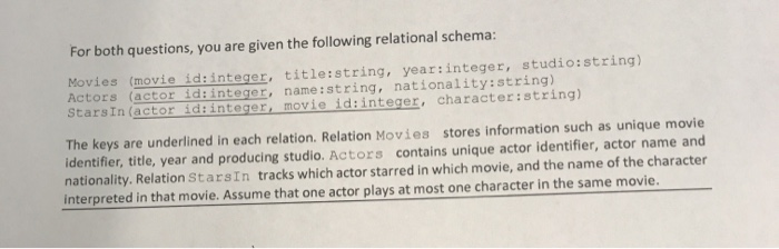 Solved For both questions, you are given the following | Chegg.com