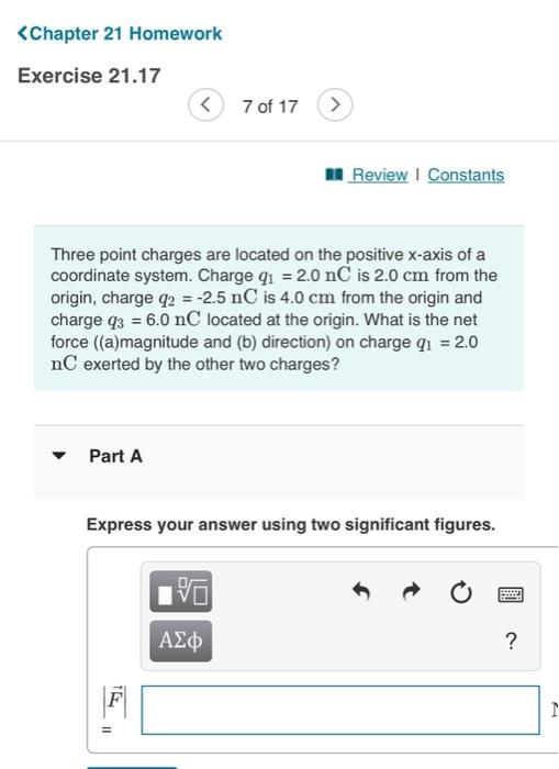 Solved Three point charges are located on the positive | Chegg.com