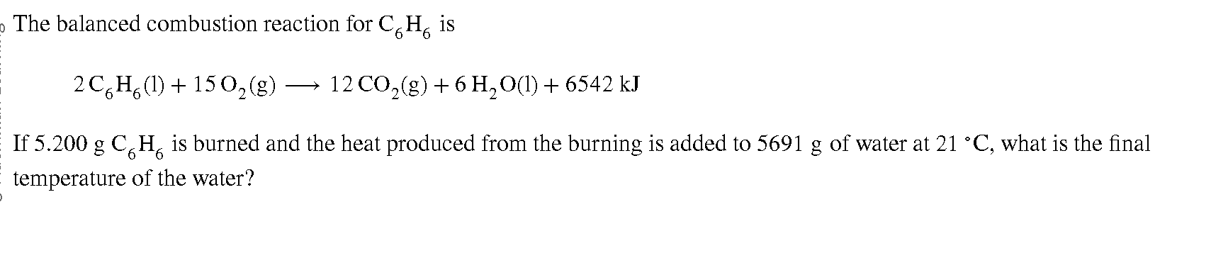 Solved The Balanced Combustion Reaction For C6h6