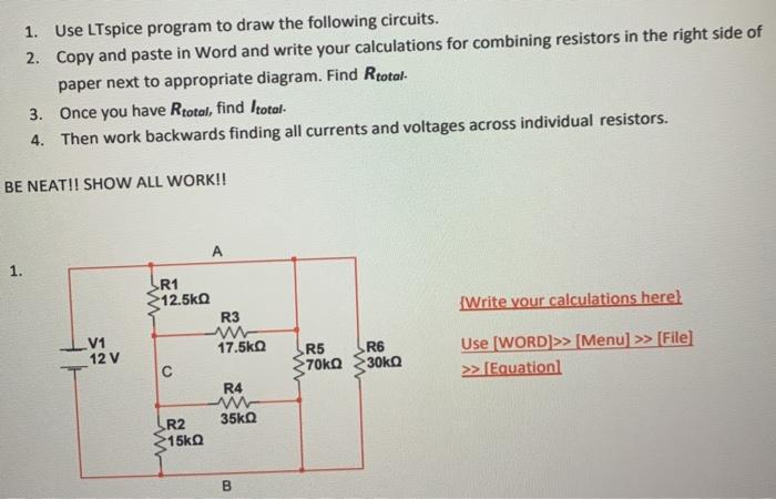 Solved 1. Use LTspice program to draw the following | Chegg.com
