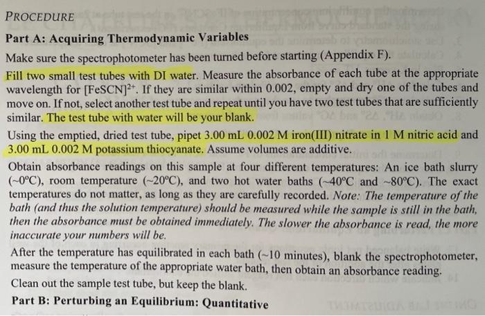 Solved calculate delta H and delta S for the equilibrium | Chegg.com