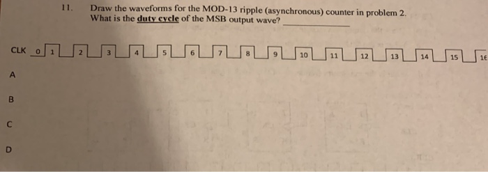 Solved 11. Draw the waveforms for the MOD-13 ripple | Chegg.com