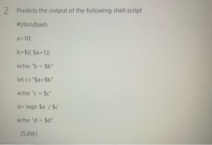 Solved 1 The content of the shell script third script.sh is | Chegg.com