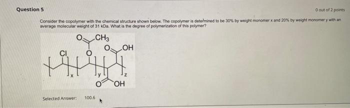 Consider the copolymer with the chemical structure | Chegg.com