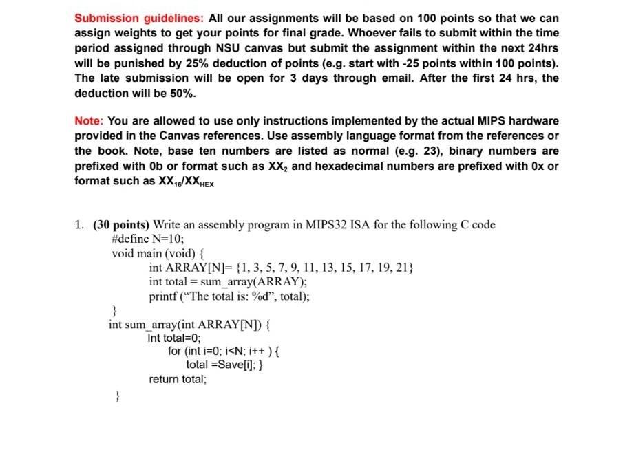 Solved Submission guidelines: All our assignments will be | Chegg.com