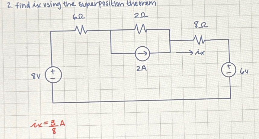 Solved find ix using the superposition theorem | Chegg.com Solved find ix using the superposition theorem | Chegg.com