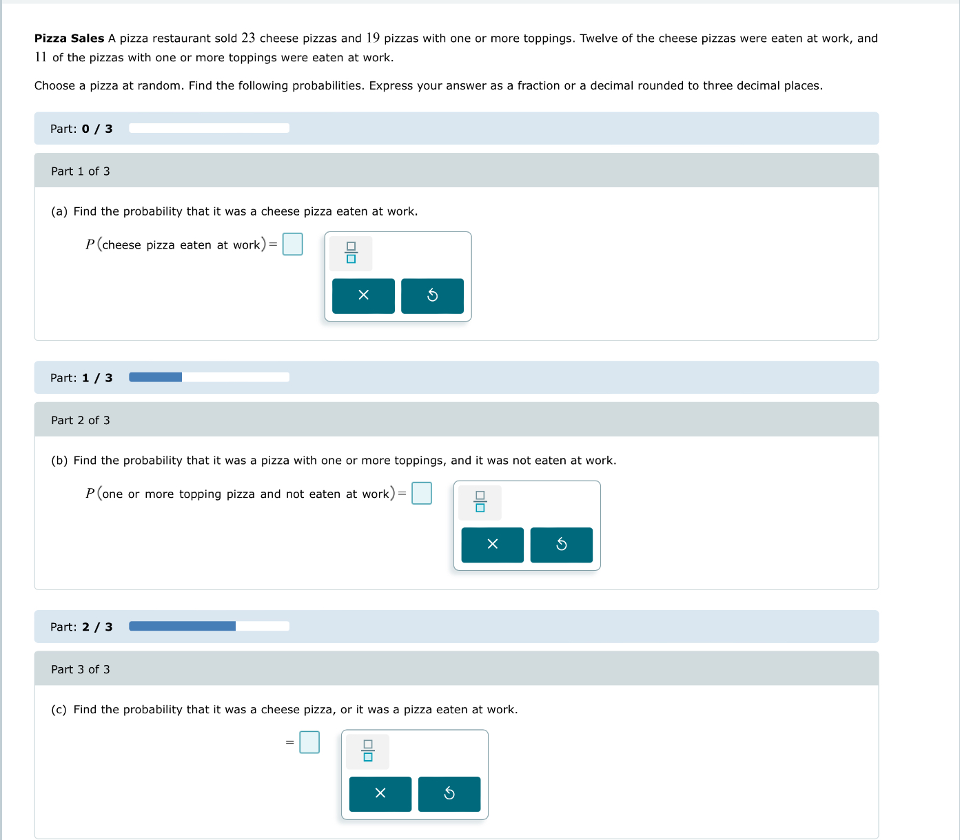 Solved Pizza Sales A pizza restaurant sold 23 ﻿cheese pizzas | Chegg.com