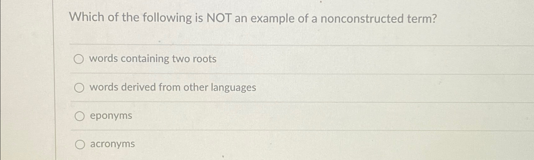 Solved Which of the following is NOT an example of a | Chegg.com