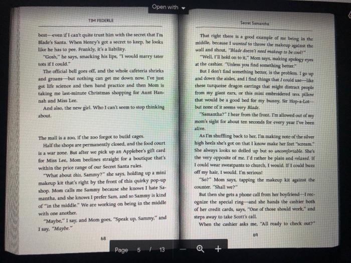 i have to read short story Secret Samantha by Tim | Chegg.com