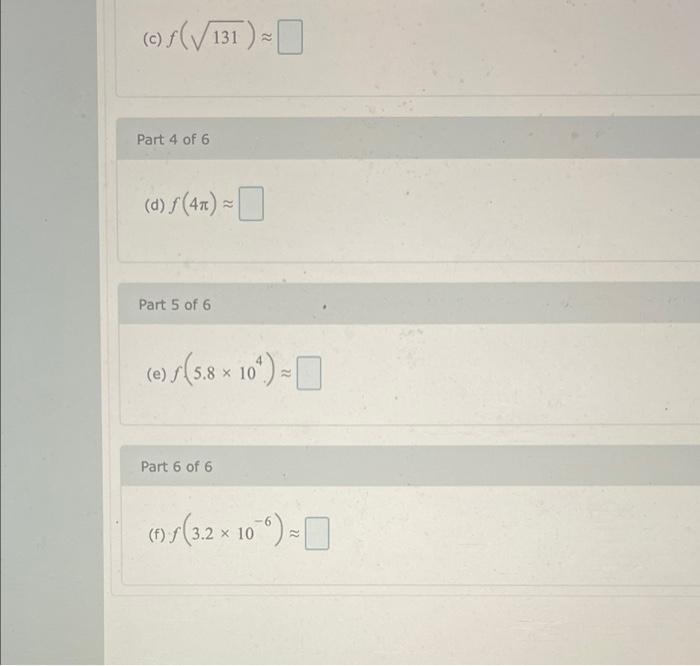 Solved Approximate f (x) = lnx for the given values of x. | Chegg.com