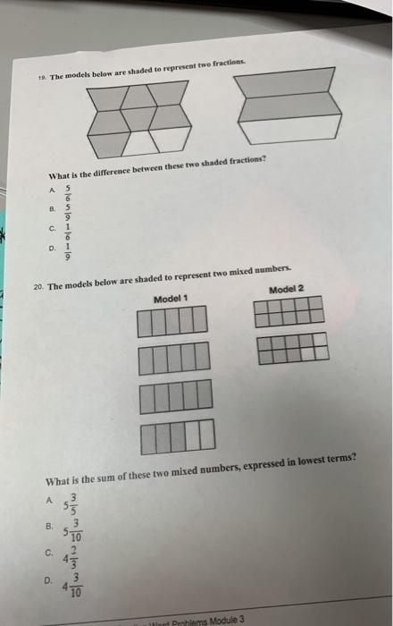 Solved 19. The models below are shaded to represent we | Chegg.com