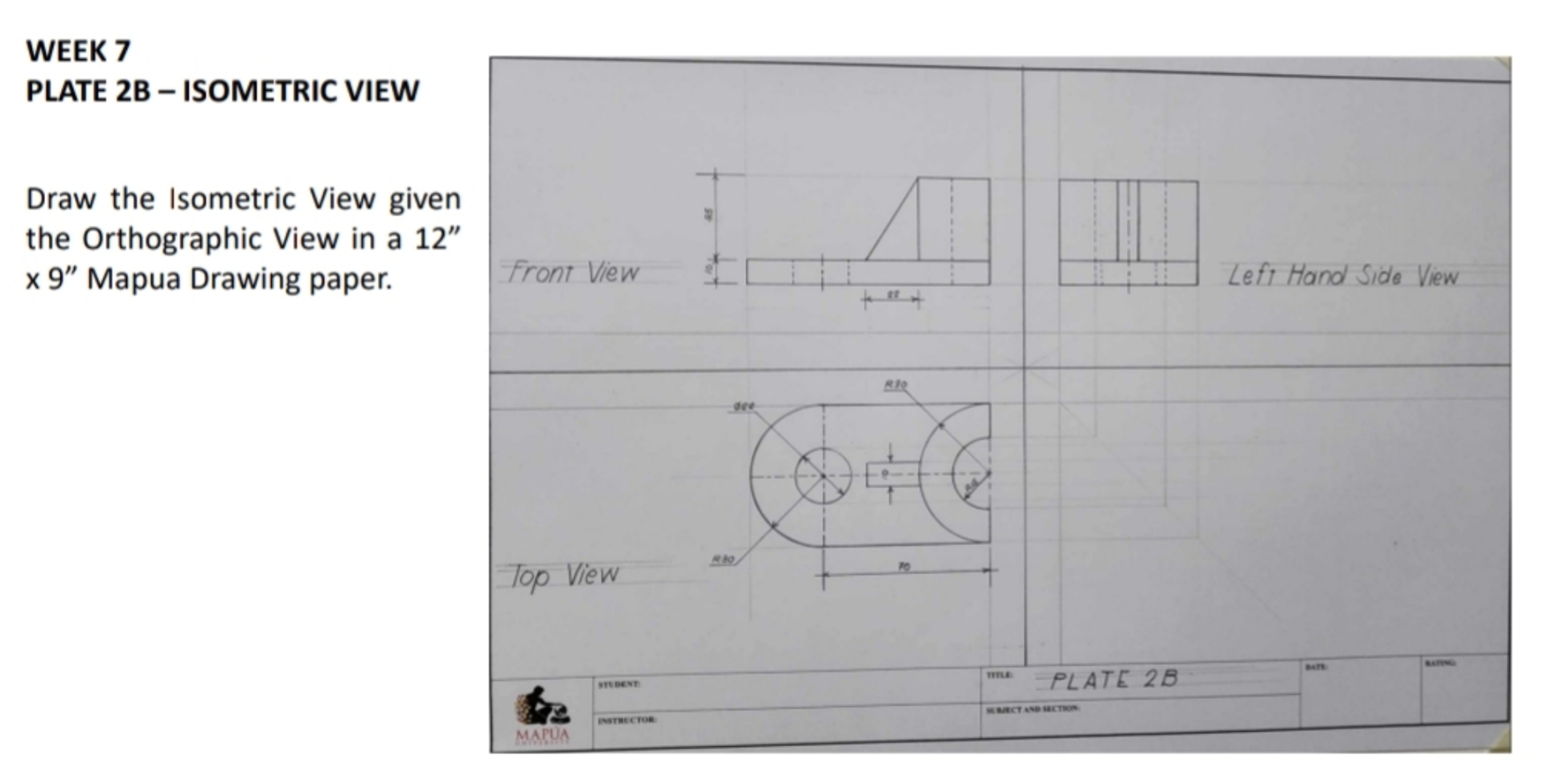 Solved WEEK 7PLATE 2B - ﻿ISOMETRIC VIEWDraw the Isometric | Chegg.com