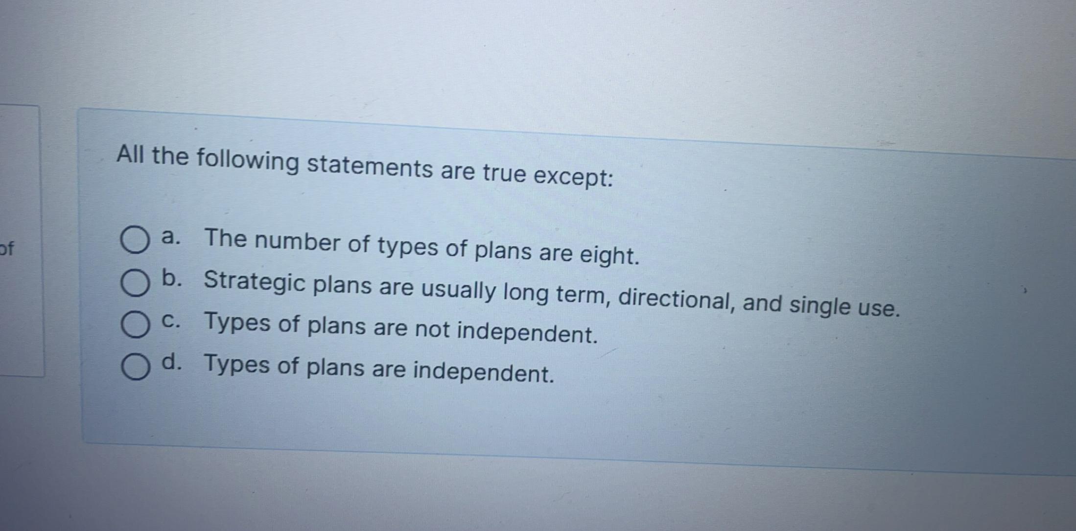 Solved All the following statements are true except:a. ﻿The | Chegg.com