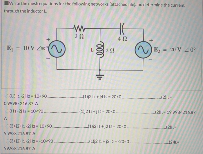Solved Write the mesh equations for the following networks | Chegg.com