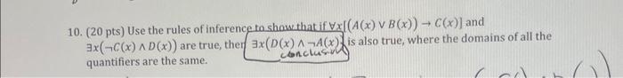 Solved show the rules of inference each with the rule used | Chegg.com