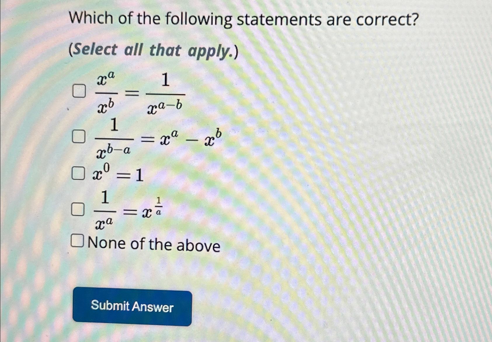 Solved Which of the following statements are correct?(Select | Chegg.com