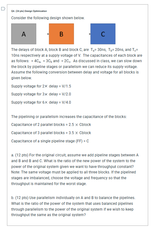 Solved Q4. (24 ﻿pts) ﻿Design Optimization Consider the | Chegg.com