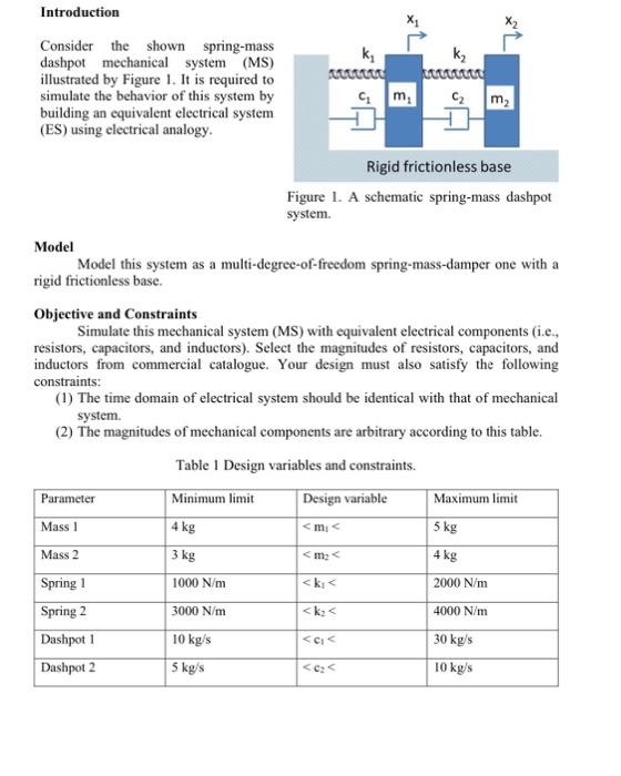 Solved Simulate this mechanical system (MS) with equivalent | Chegg.com