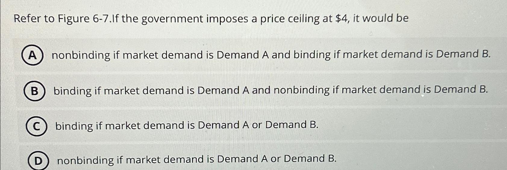 Solved Refer to Figure 6-7. ﻿If the government imposes a | Chegg.com