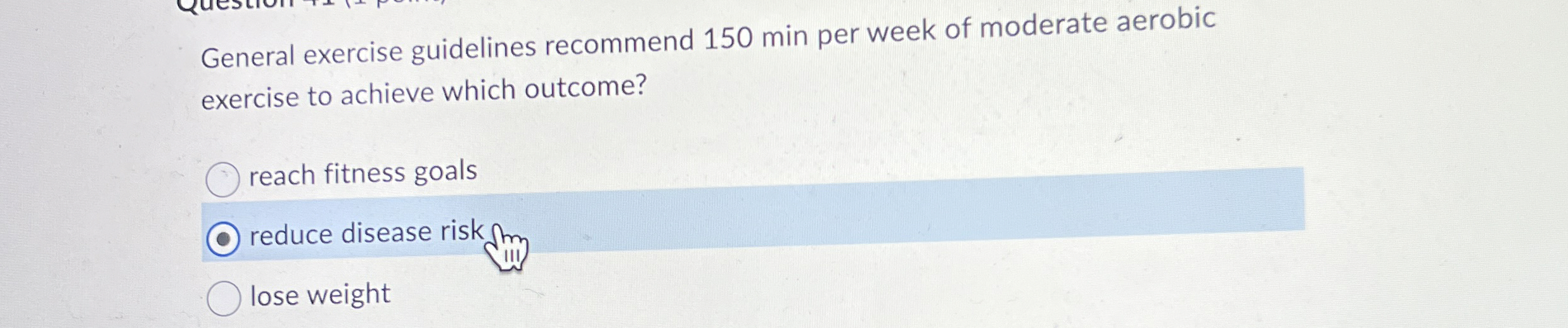 Solved General exercise guidelines recommend 150 ﻿min per | Chegg.com