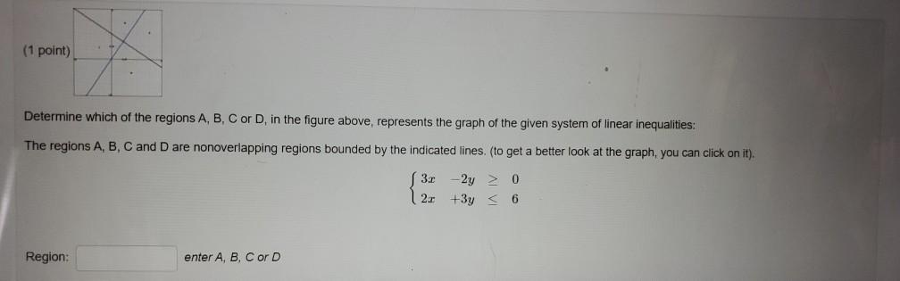 Solved (1 point) Determine which of the regions A, B, C or | Chegg.com