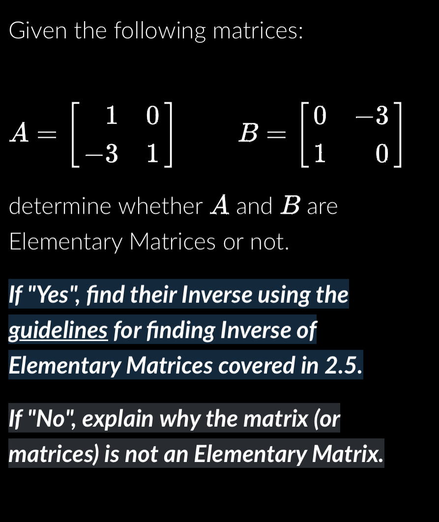Solved Given the following | Chegg.com