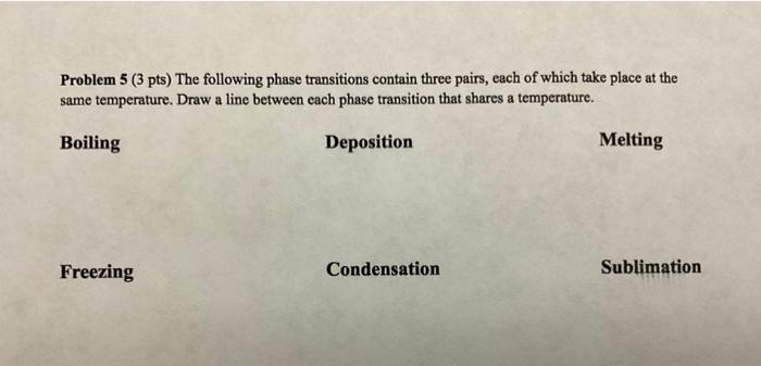 Solved Problem 5(3pts) The following phase transitions | Chegg.com