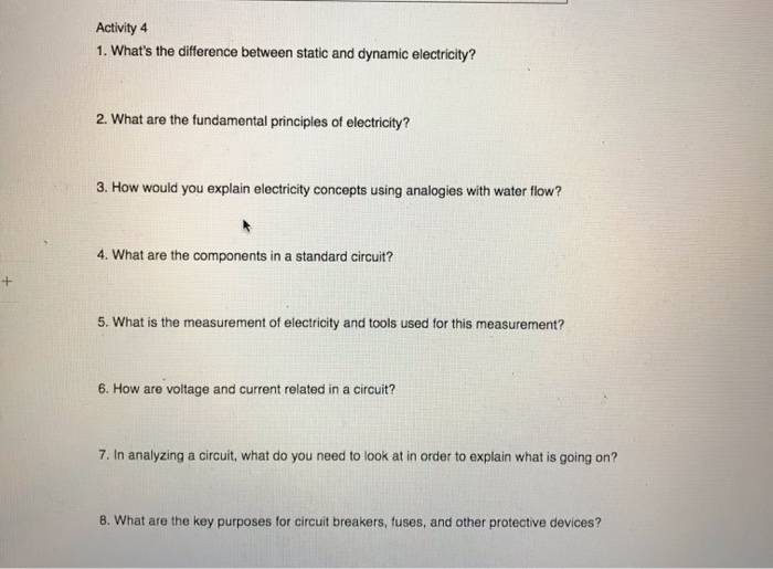 Solved Activity 4 1. What's the difference between static | Chegg.com